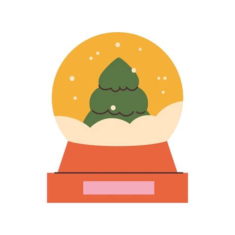 색 배경 에 있는 크리스마스 스노우 글로브 프리미엄 벡터