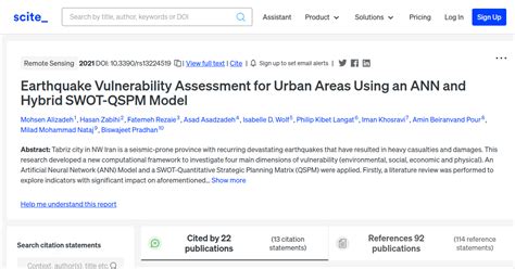 Earthquake Vulnerability Assessment For Urban Areas Using An Ann And