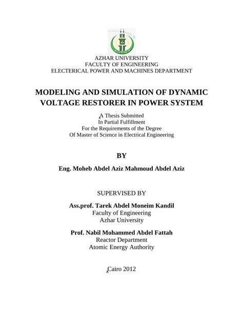 Pdf Modeling And Simulation Of Dynamic Voltage Restorer Dokumentips
