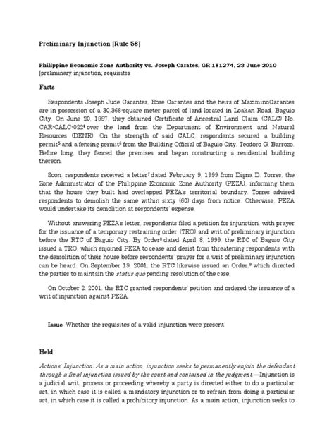 Preliminary Injunction Cases Injunction Equity Law