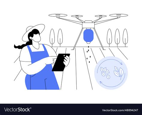 Seed Planting Drones Isolated Cartoon Royalty Free Vector