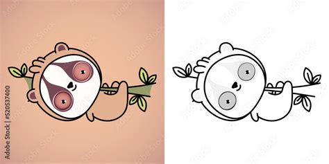 Cute Loris Clipart For Coloring Page And Illustration Happy Clip Art