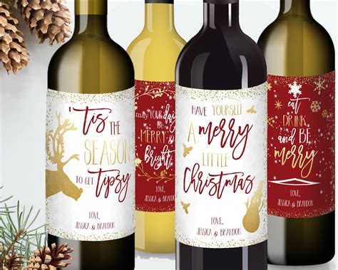 Christmas Wine Label Printable T Sticker By Printablewisdom My Xxx