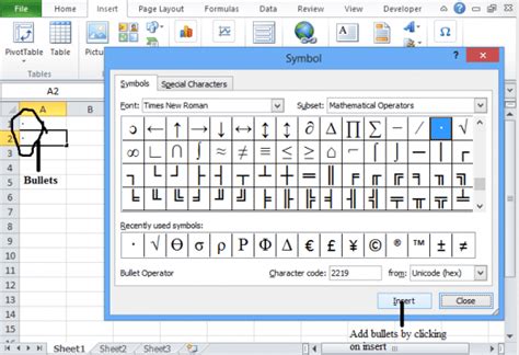 Bullets In Excel How To Insert Bullet Points In Excel