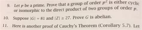 Solved Let P Be A Prime Prove That A Group Of Order P2 Is