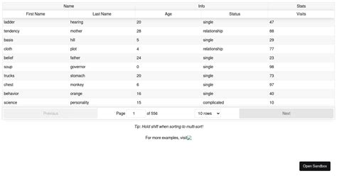React Table Simple Table Codesandbox