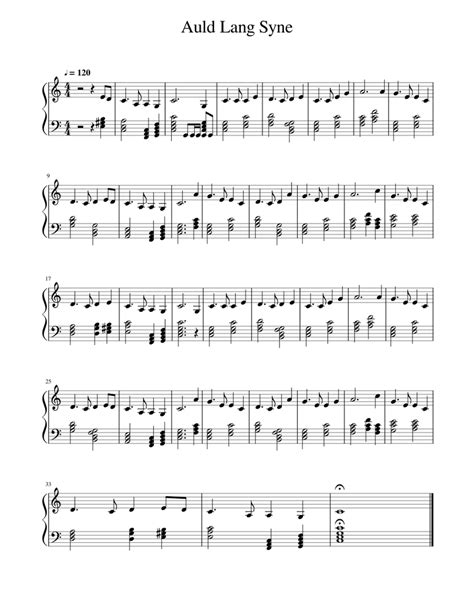 Auld Lang Syne Sheet Music For Piano Solo Easy