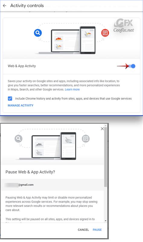 Delete Or Turn Off My Activity In Your Google Account