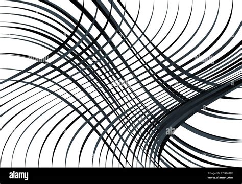 Grid Mesh Of Wavy Undulating Waving Billowy Lines Abstract Black And White Grayscale