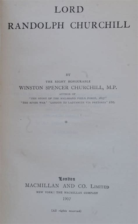 Lord Randolph Churchill Winston S Churchill