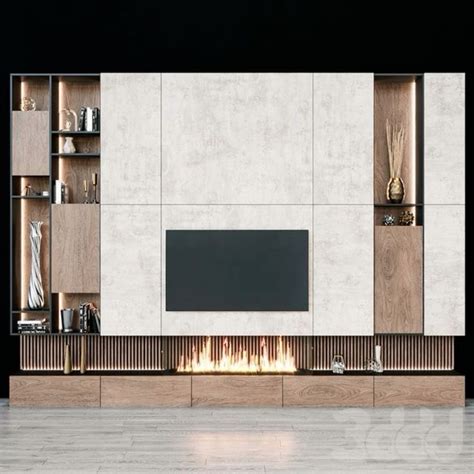 Стильная тв стенка с камином | Tv wall design, Fireplace tv wall ...