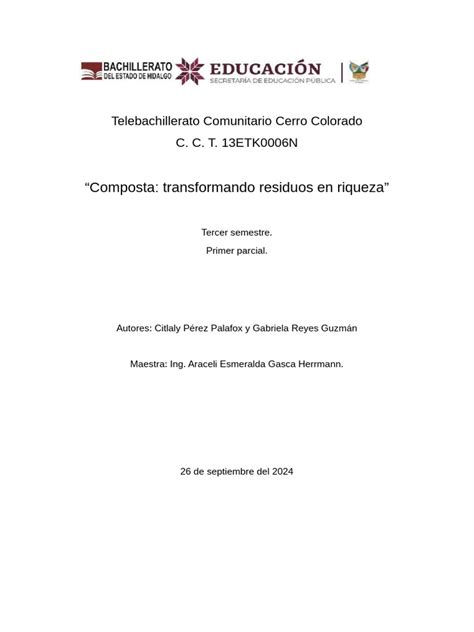 Proyecto De Compostaje Pdf