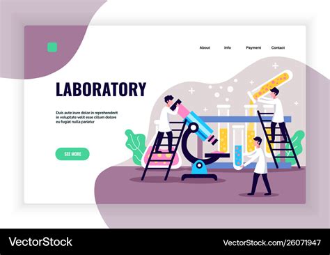 Science Lab Landing Page Royalty Free Vector Image