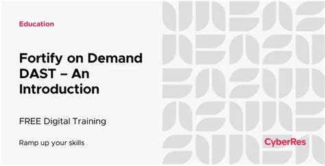 Education Fortify On Demand Dast An Introduction Free Digital