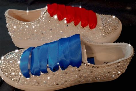 Wedding Bridal Tennis Shoes With Pearls And Rhinestones Etsy