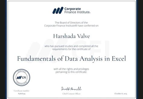 Dataanalysis Excel Cfi Professionaldevelopment Harshada Valve