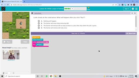 L16 5 Express 2021 Lesson 16 While Loops In Farmer Level 5 Youtube