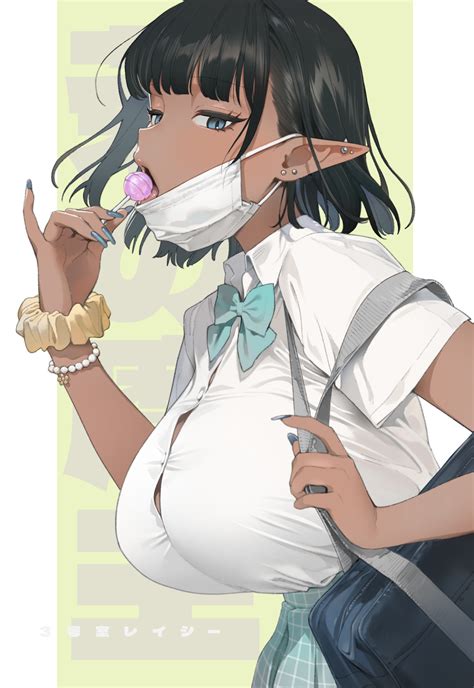 Sencha Bashira Original Highres 1girl Aqua Bow Aqua Bowtie Aqua