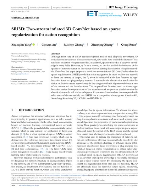 Pdf Sri3d Two‐stream Inflated 3d Convnet Based On Sparse