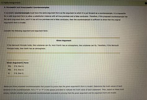 solved truth value 1 5 aplia assignment proposed