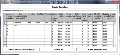 Excel Equipment Inventory List Template Software Download Softpedia