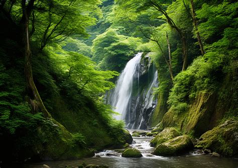울창한 녹색 숲의 폭포 흐르는 물 지조 폭포 폭포 고화질 사진 사진 폭포 배경 일러스트 및 사진 무료 다운로드 Pngtree