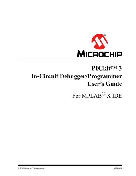 pdf pickit 3 in circuit debugger programmer user s guide for mplab