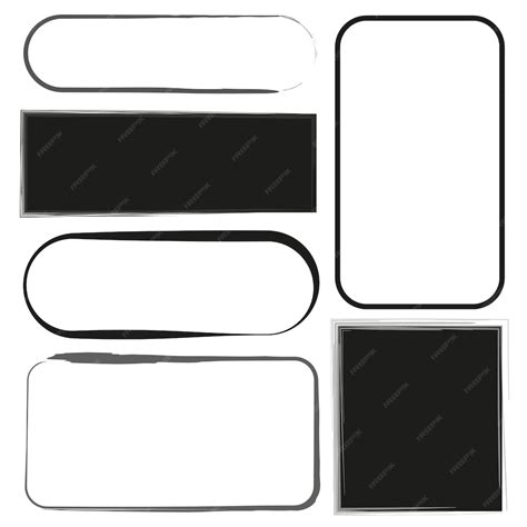 Premium Vector Black Brush Rectangles Vector Illustration