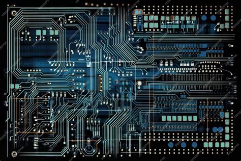 Premium Photo Colorful Printed Circuit Board Computer Motherboard