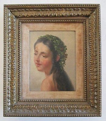 Antique Late 19th Century Impressive Portrait Oil Painting Young Nude