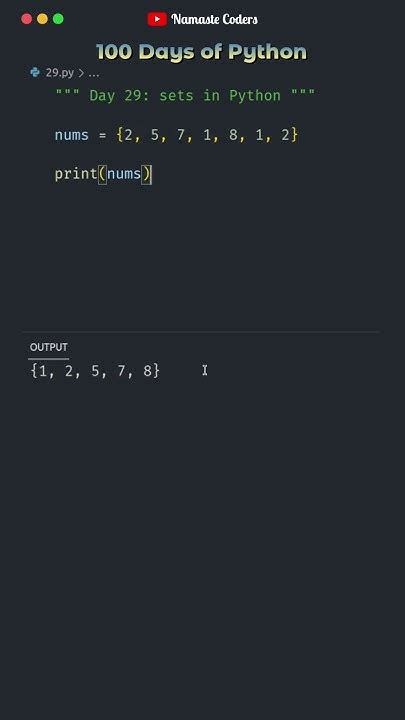 Unlocking The Secrets Of Sets In Python Day 29 100 Days Of Python
