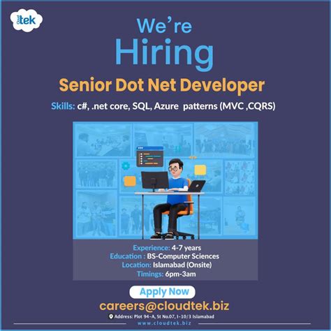 Cloudtek On Linkedin Cloudtek Hiring Dotnet Fullstackdeveloper