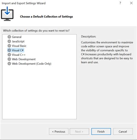 Environment Settings Visual Studio Windows Microsoft Learn