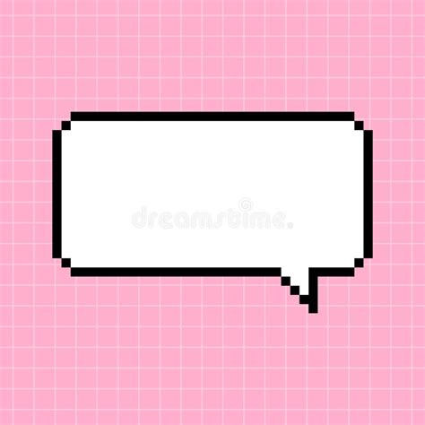 Rectangular Horizontal Cute Horizontal Frame In The Shape Of A Pixelated Dialog Box Stock