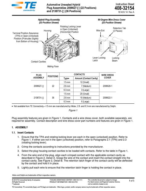 Te Connectivity 2098627 Instruction Sheet Pdf Download Manualslib
