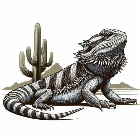 Cute Bearded Dragon Vector Cartoon Illustration Premium Ai Generated