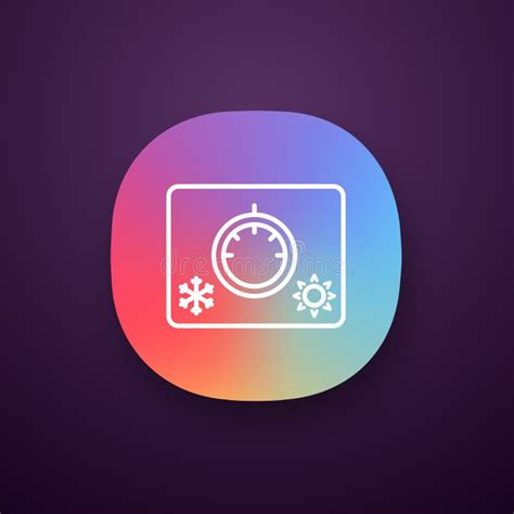 Climate Control Knob App Icon Stock Vector Illustration Of Flat