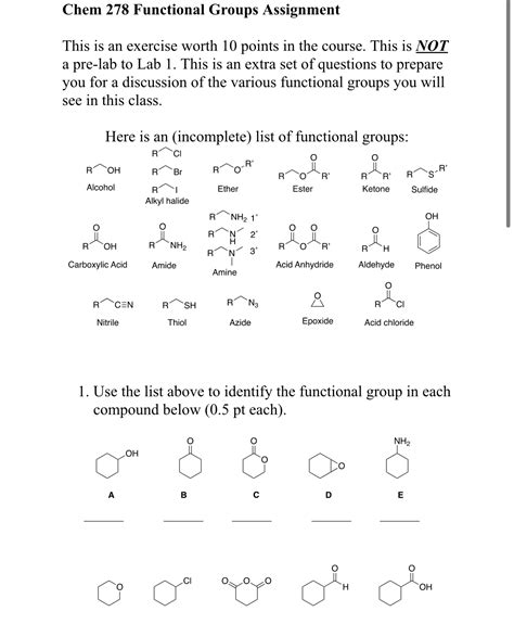 Solved Chem 278 ﻿functional Groups Assignmentthis Is An