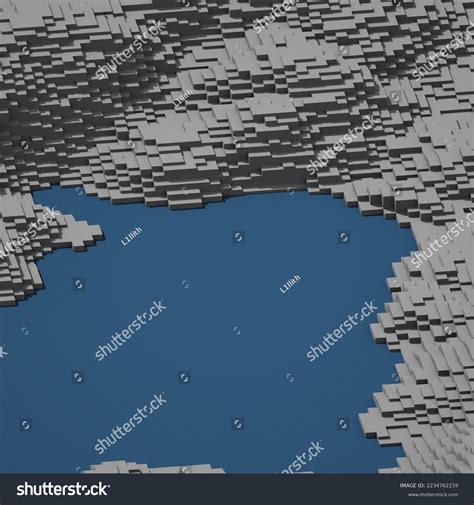 3d Render Voxel Graphics Landscape Stock Illustration 2234762159