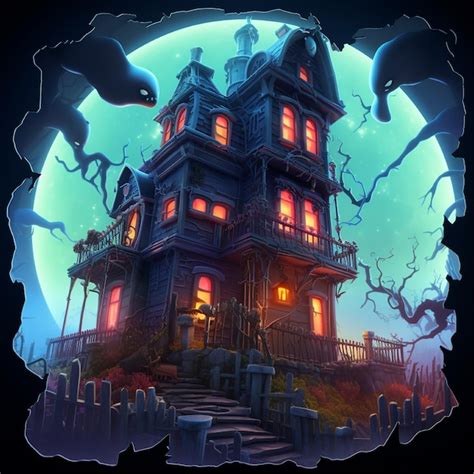 Premium Ai Image Ghostly Hotel Adventures 3d Cartoon Halloween Mystery