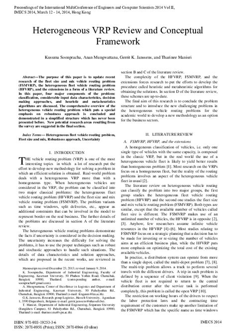 pdf heterogeneous vrp review and conceptual framework