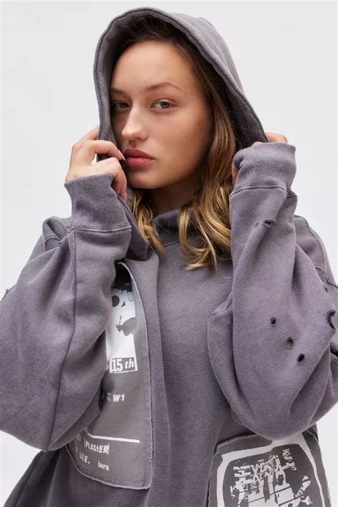 Sex Pistols Patched Graphic Hoodie Sweatshirt Urban Outfitters