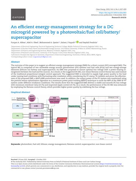 Pdf An Efficient Energy Management Strategy For A Dc Microgrid