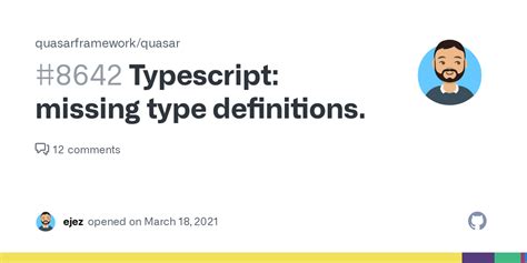 Typescript Missing Type Definitions · Issue 8642 · Quasarframework