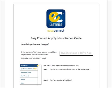 App Synchronisation Guide Lister Windows