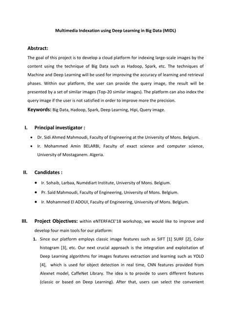 Pdf Multimedia Indexation Using Deep Learning In Big Data Midl