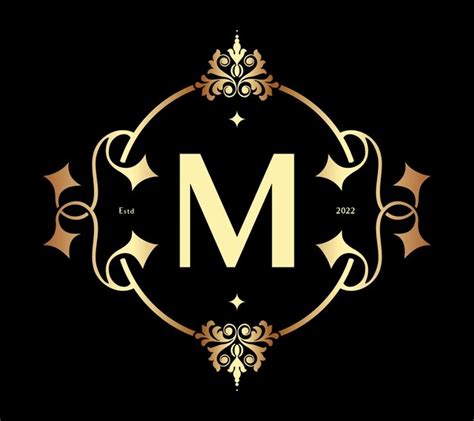 Premium Vector Modern Letter M Monogram Luxury Frame Border Decor