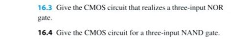 Solved Give The CMOS Circuit That Realizes A Chegg Com