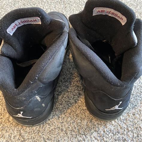Nike Air Jordan 5 Retro Black Basketball Shoes Depop