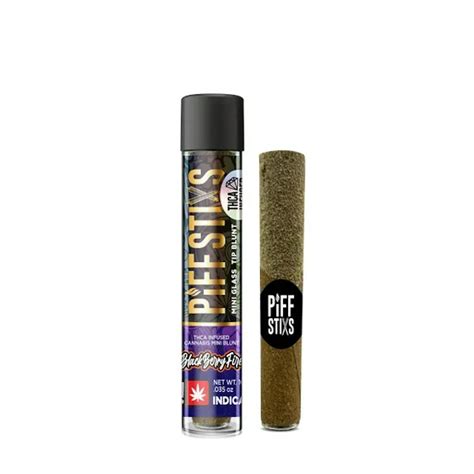 Piff Stixs 1g Blackberry Fire Thca Infused Glass Tip Mini Blunt 1g Pre